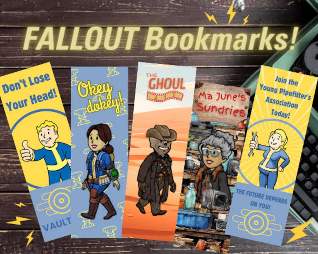 Fallout Bookmark Printable Digital Download PDF 5 2x6 Bookmarks From TV ...