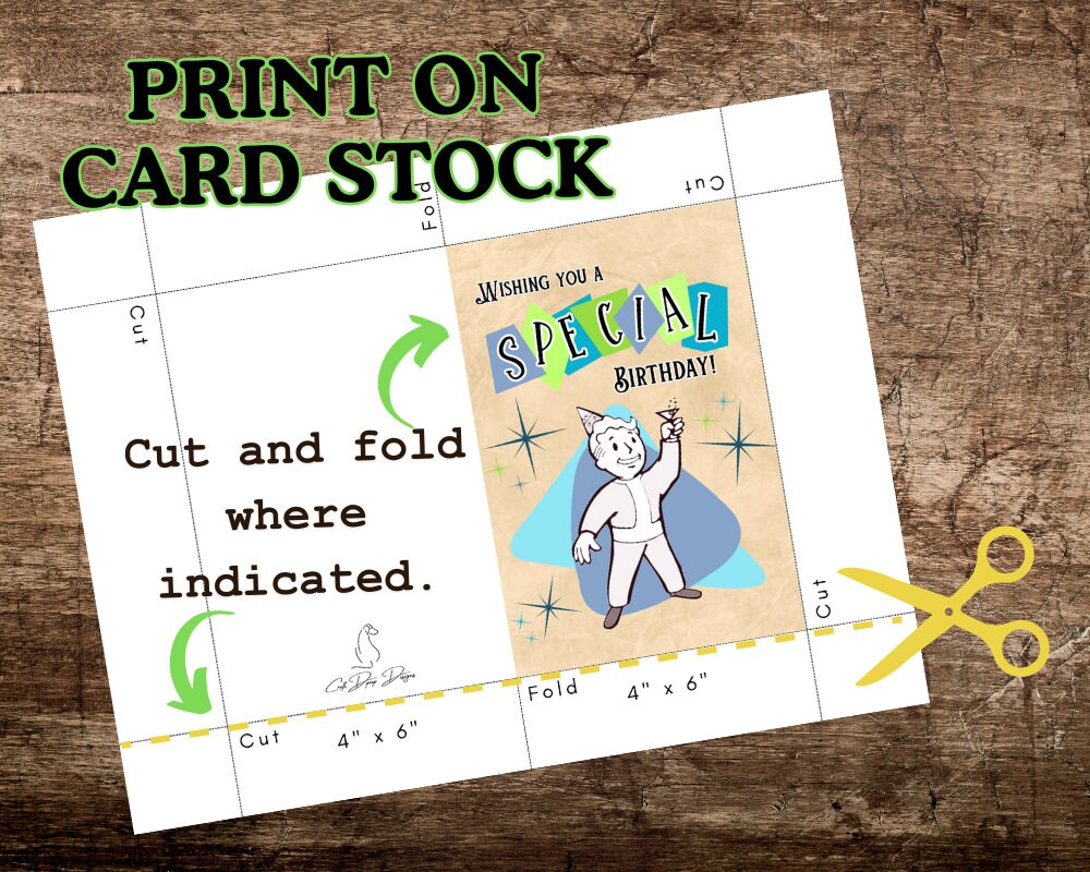 Fallout Birthday Card Printable Digital Download SPECIAL Birthday Card ...