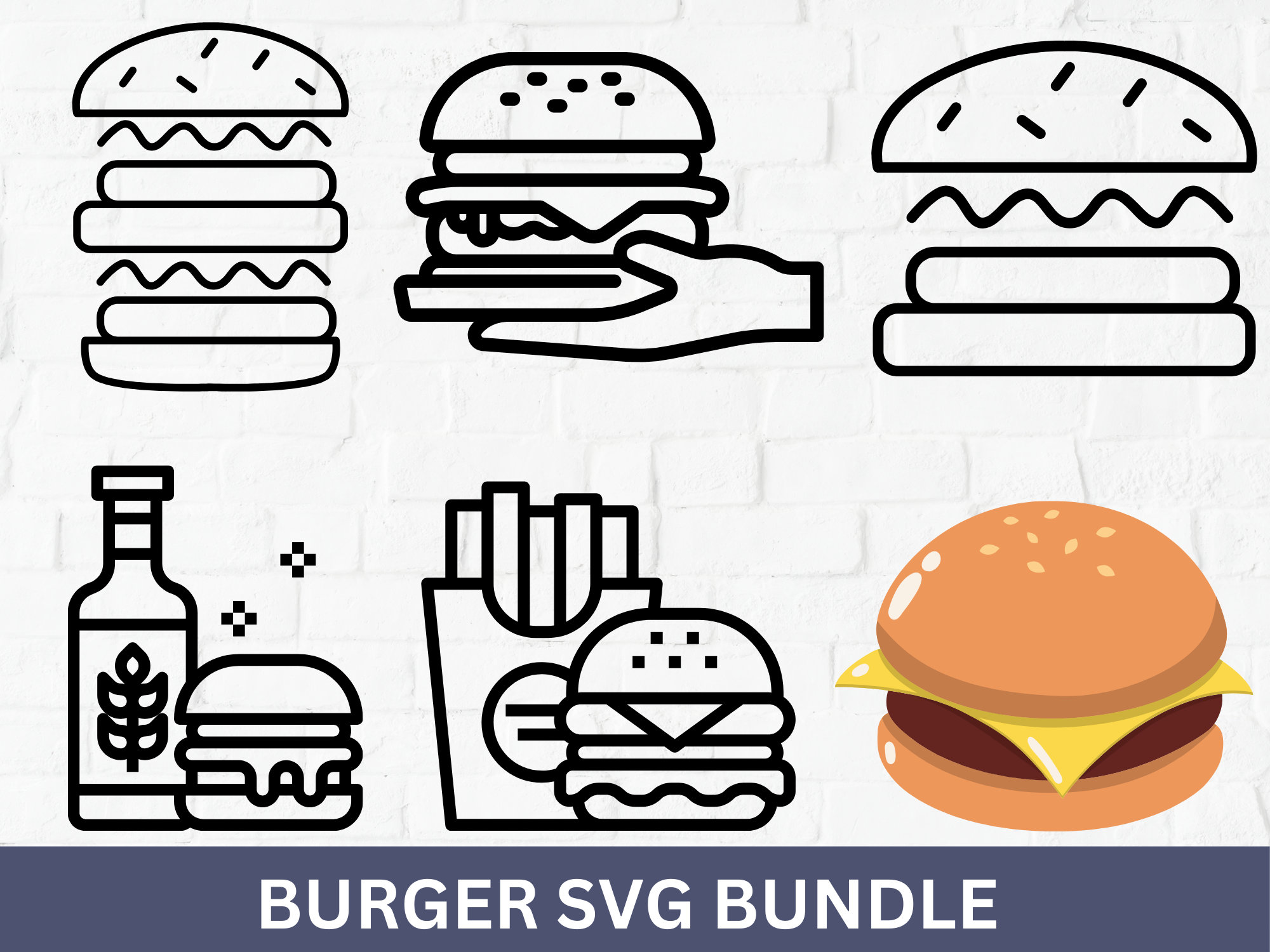 BURGER SVG, Burgers Bun Svg, Hamburger Bundle Svg Png Jpeg ...