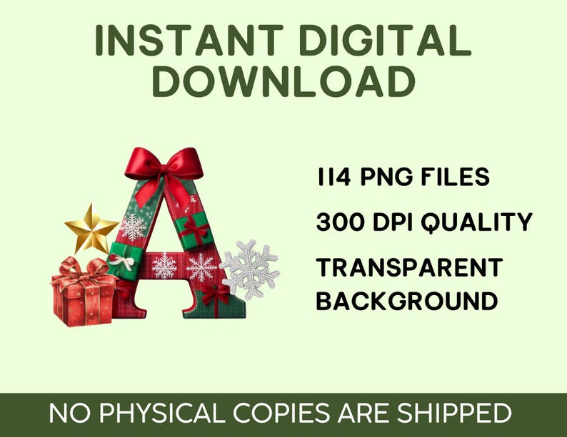 Christmas ABC Doodle | Christmas Alpha Doodle | Xmas Clipart | Holiday ...