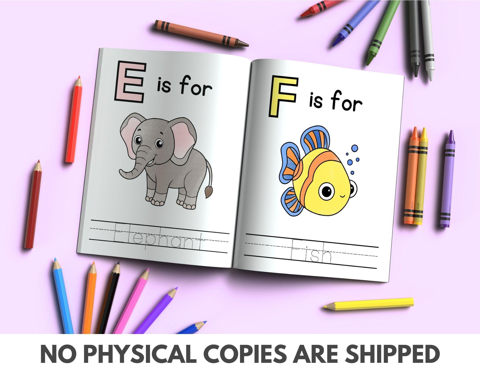 Classic Animal-themed ABC Coloring and Letter Tracing Pages | Coloring ...