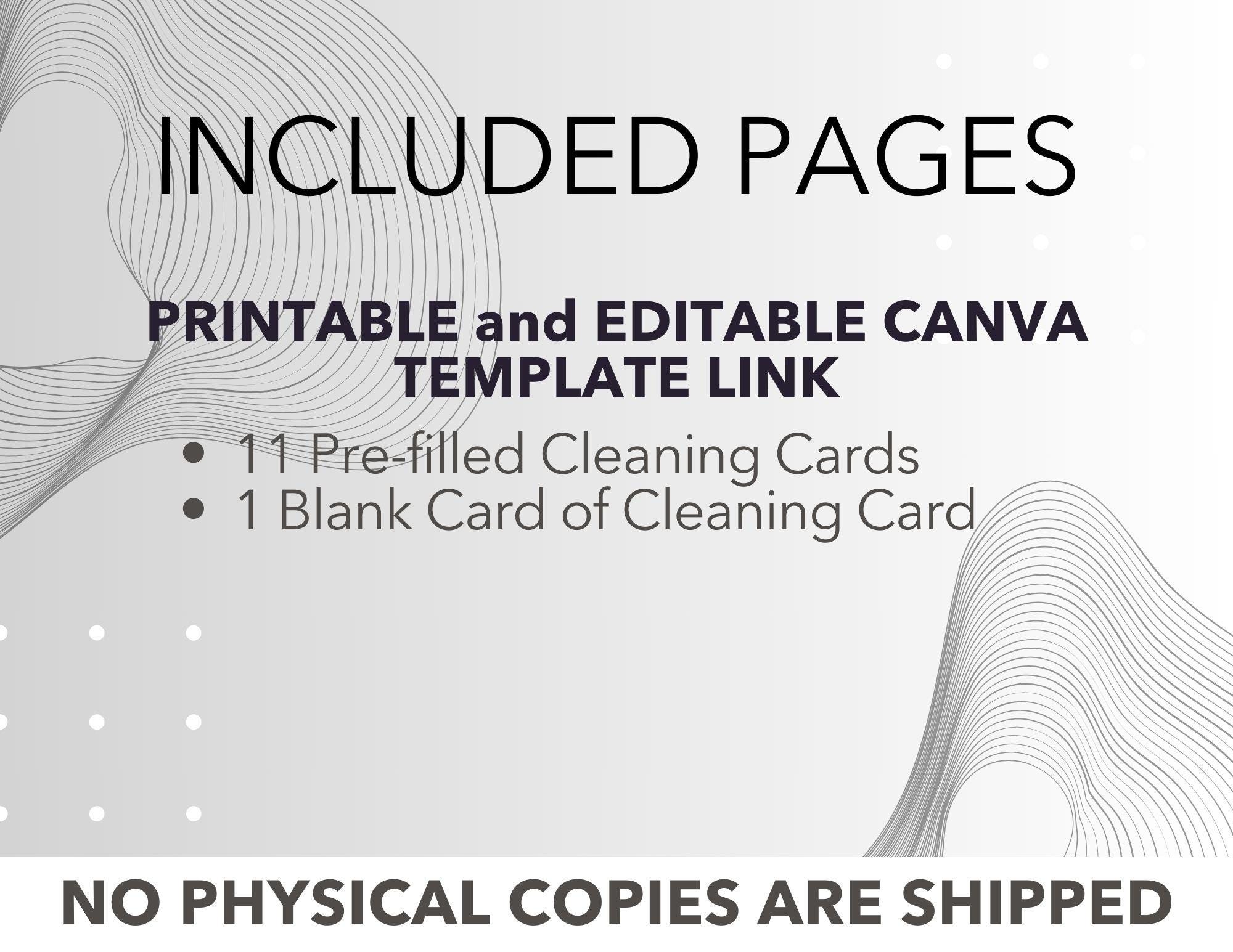 12 Cleaning Cards - Room by Room | Cleaning Cards Printable | ADHD ...