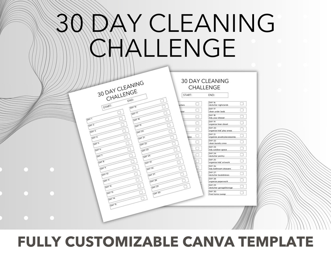 30 Day Cleaning Challenge | Printable Cleaning Schedule | Home Cleaning ...