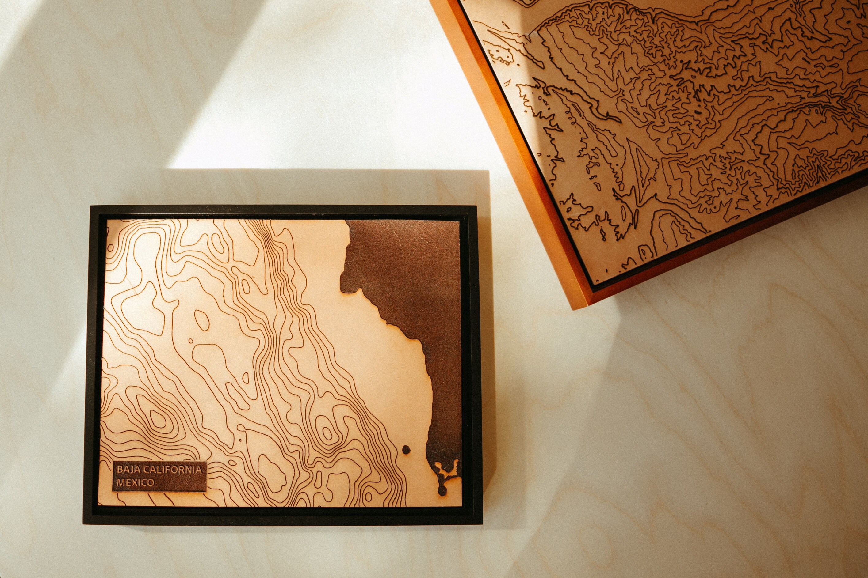 Custom Topo Map, Personalized Leather Map, Wedding Gift, Mothers Day ...