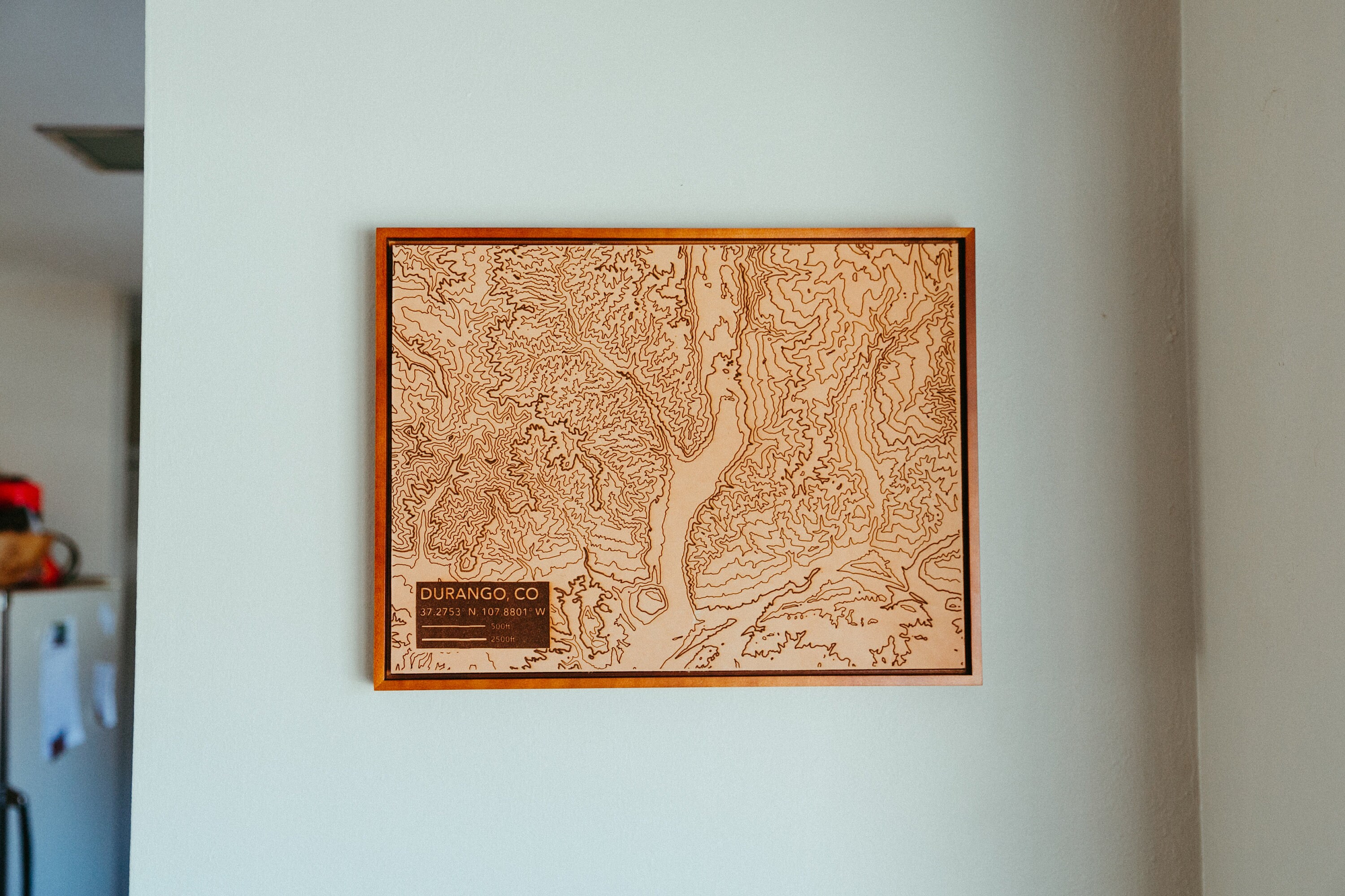 Custom Topo Map, Personalized Leather Map, Wedding Gift, Mothers Day ...