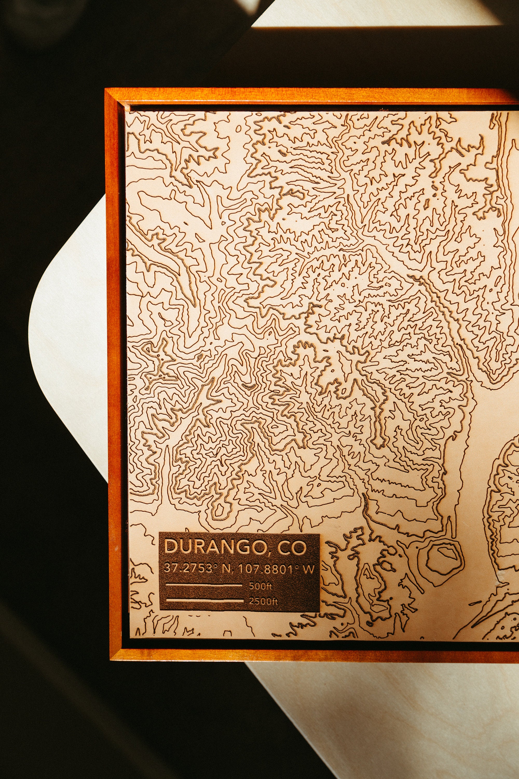 Custom Topo Map, Personalized Leather Map, Wedding Gift, Mothers Day ...