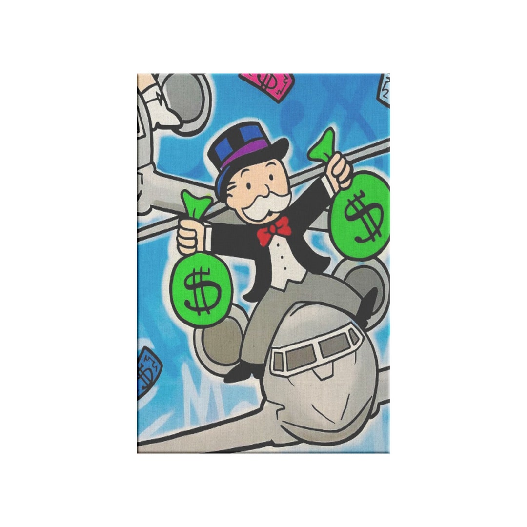 Alec Monopoly on a Jet With Money Monopoly Canvas Motivation Success ...
