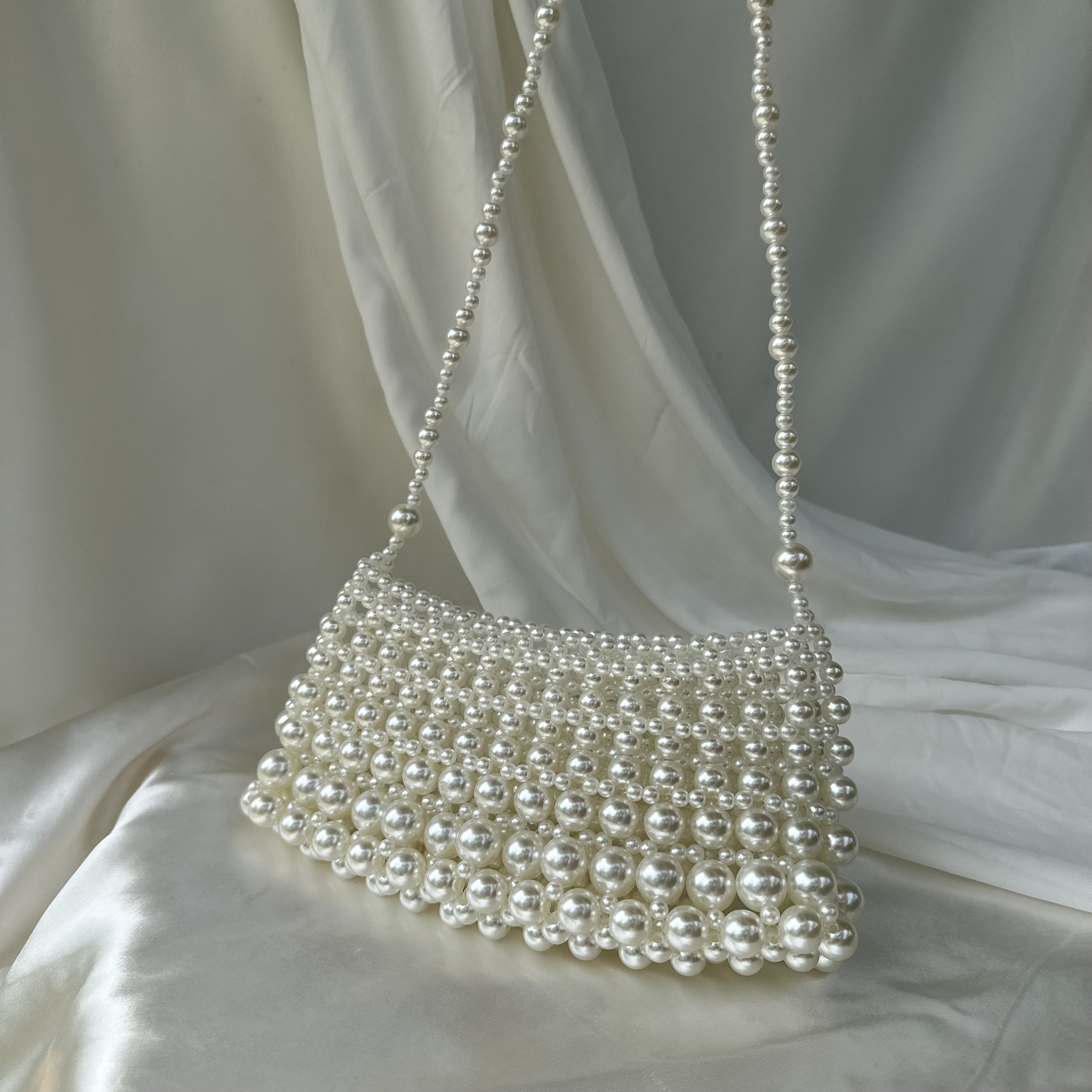 Pearl Beaded Bag, Pearl Clutch Bag, Wedding Pearl Bag, Pearl Shoulder ...