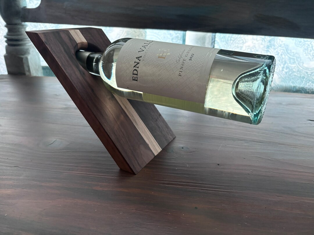 Walnut and Maple Balancing Wine Display - Etsy