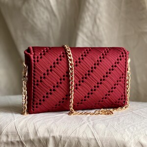 Handmade Ladies Bag / Red Colored Crochet Handbag / Hand Knitted Bag ...