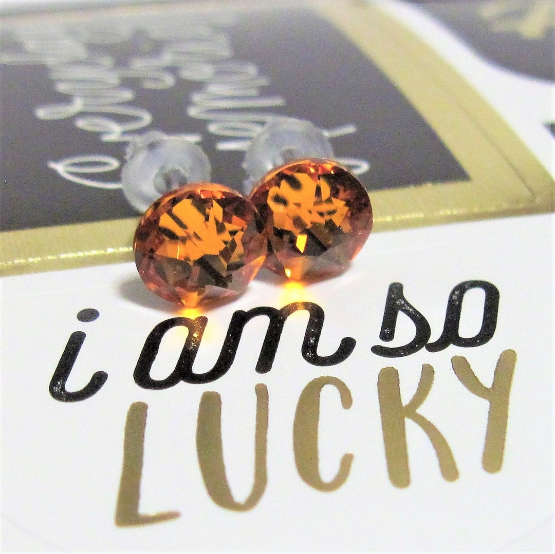 Tangerine Post Style Earrings 7mm Hypo Allergenic Nickel Free Studs ...