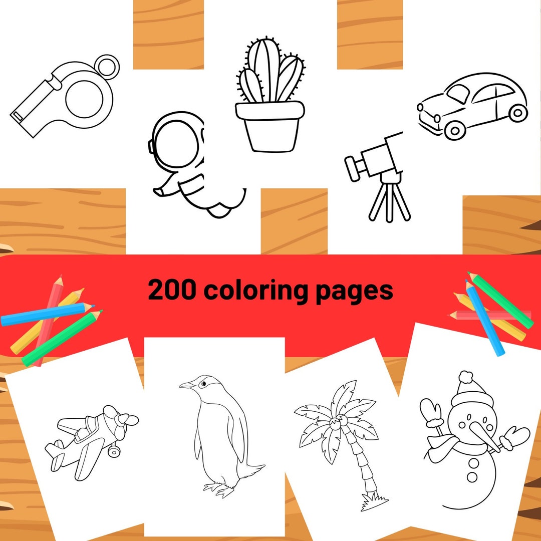 200 Coloring Pages for Kids, Preschoolers, Simple Coloring Pages ...