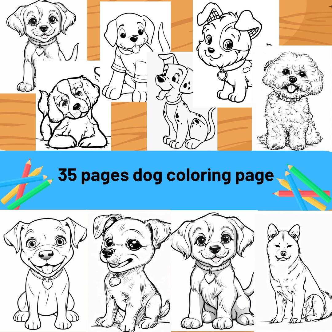 Easy Dog Coloring Pages for Kids,cute Coloring Book,dog Coloring Pages ...