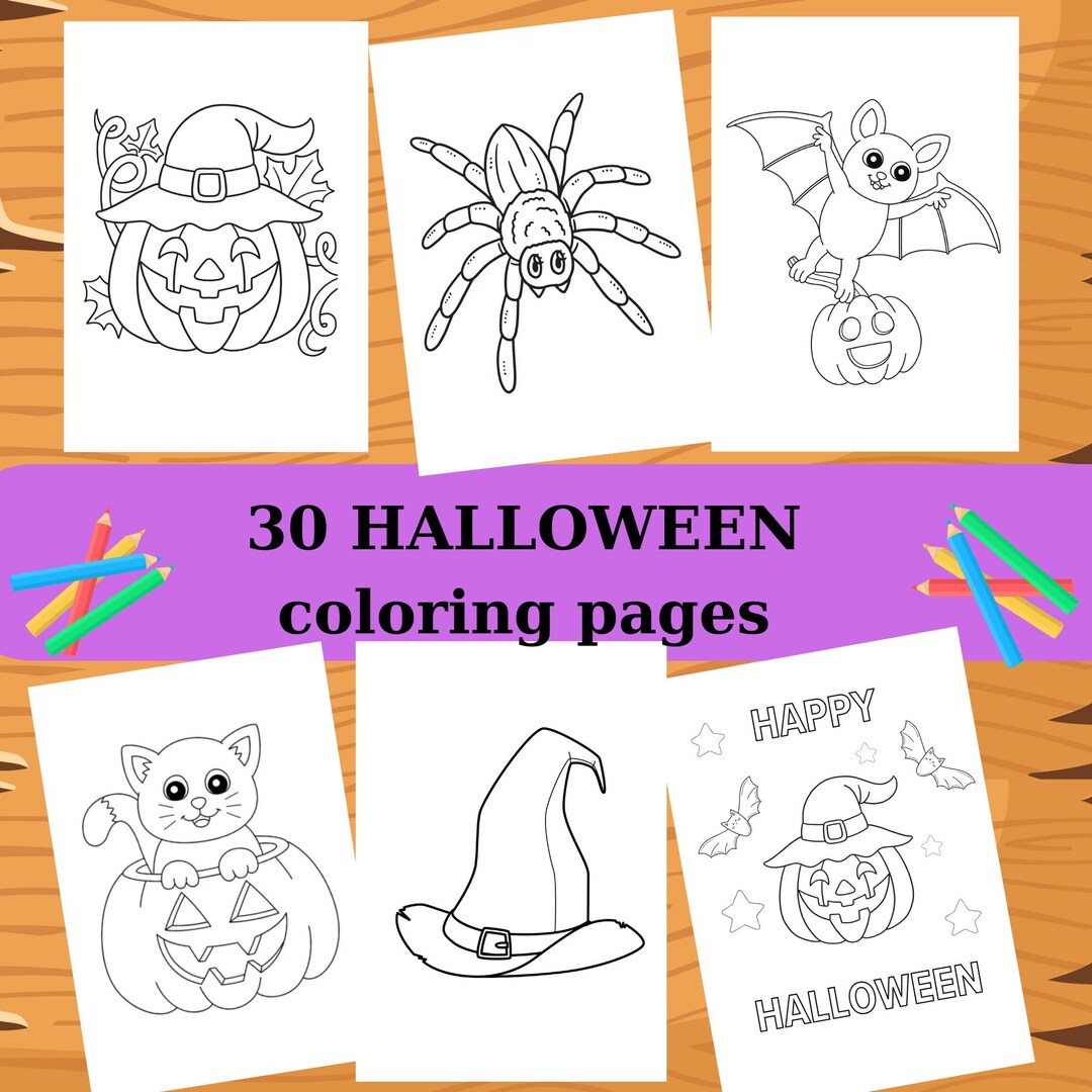 Halloween Coloring Pages Bundle, for Kids (digital Download) - Etsy