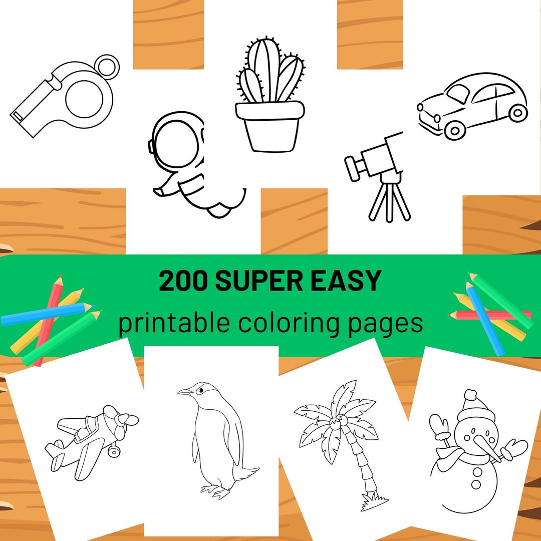 200 Easy Coloring Pages for Kids, Preschoolers, Simple Coloring Pages ...
