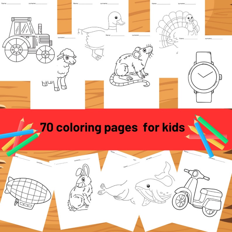 70 Coloring Pages for Kids, Preschoolers, Simple Coloring Pages ...