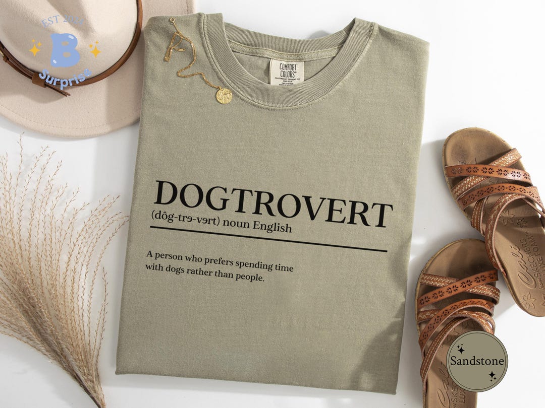 Dogtrovert Comfort Colors T-shirt - Dog Lover Graphic Tee - Funny Dog ...