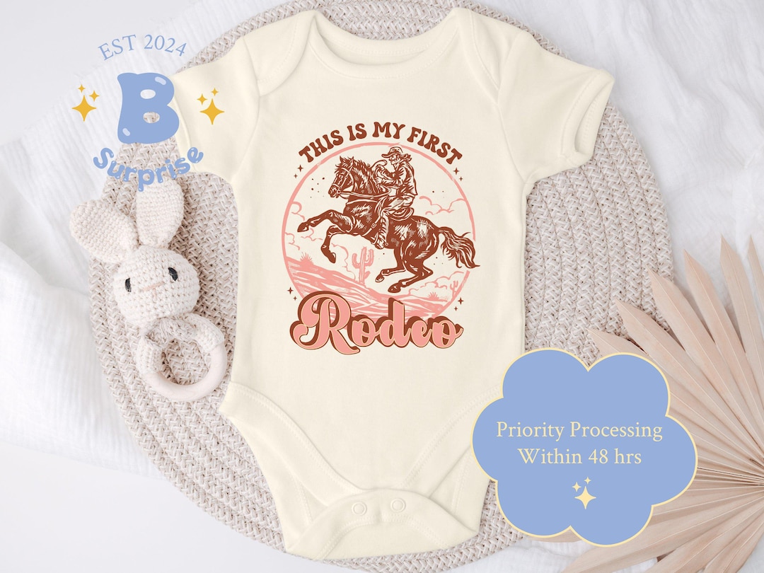 My First Rodeo Girl Onesie®: Horse Theme Baby Bodysuit - Etsy