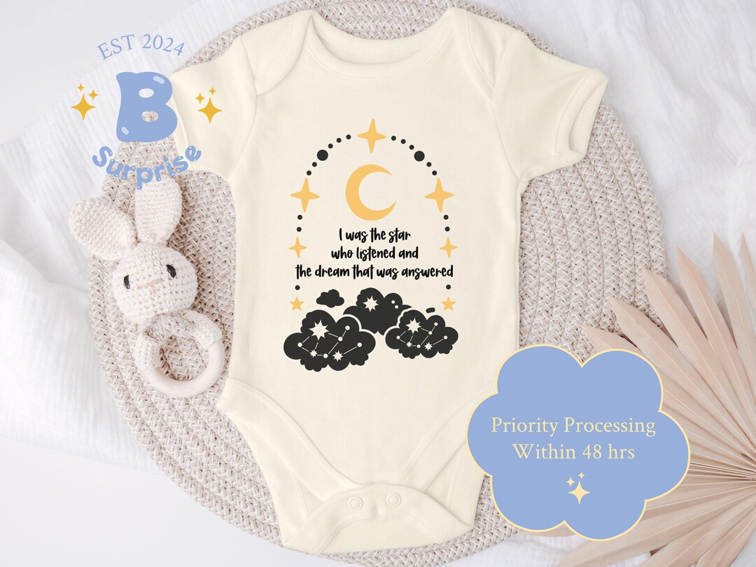 Moon and Stars Baby Onesie® - Celestial Design Baby Bodysuit - Dream ...