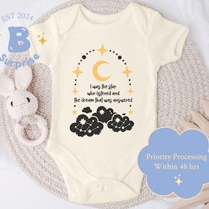Moon and Stars Baby Onesie® - Celestial Design Baby Bodysuit - Dream ...