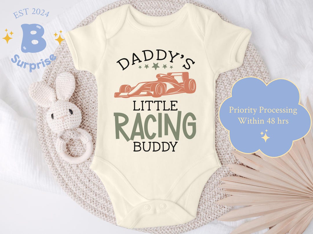 Race Car Baby Onesie®: Daddy's Racing Buddy, Natural Cotton - Etsy