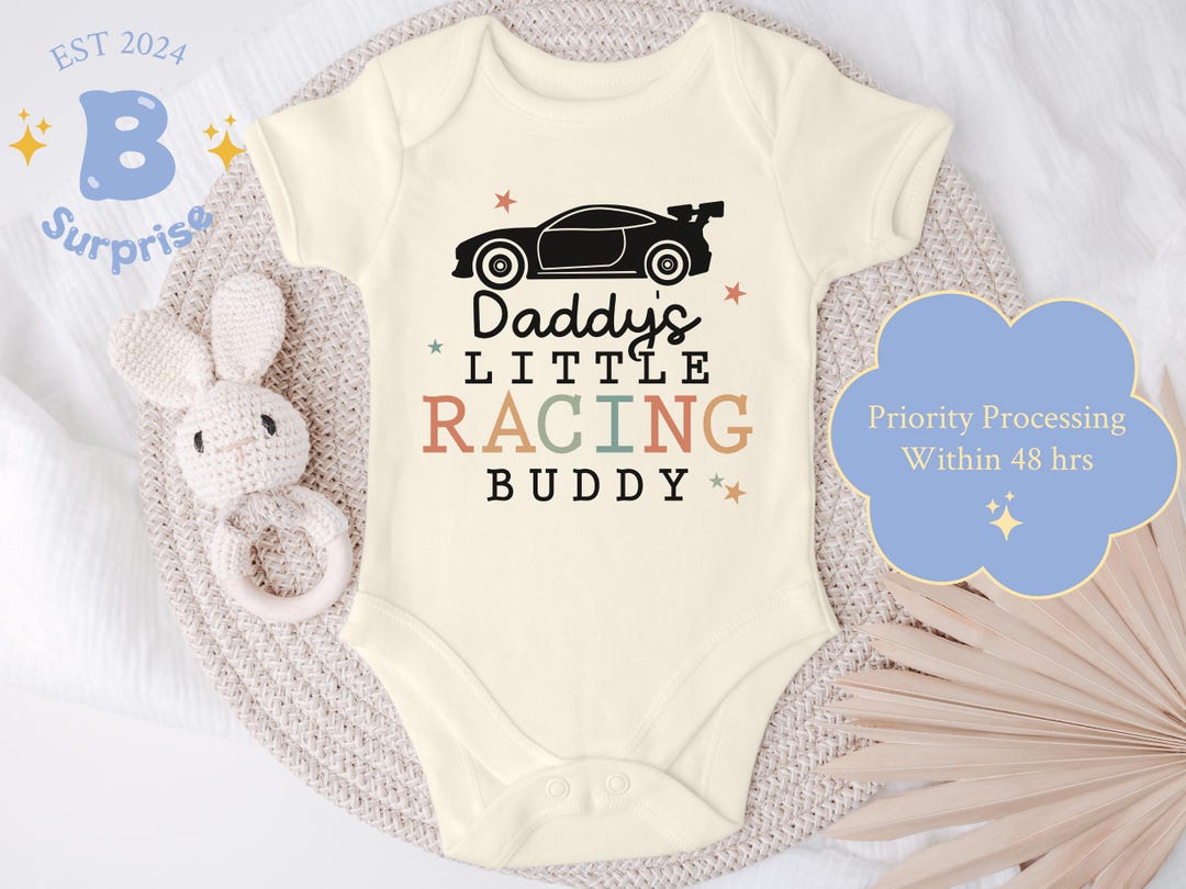 Daddy’s Little Racing Buddy Onesie® - Race Car Bodysuit & Baby Shower ...