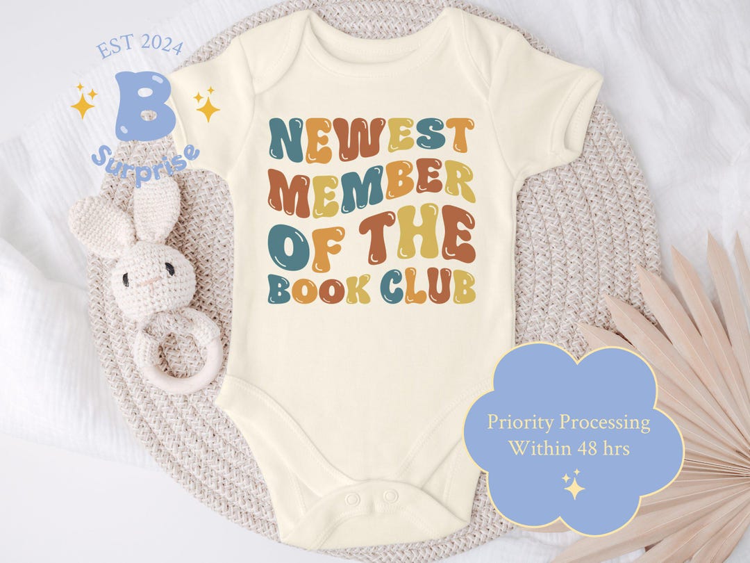 Newest Book Club Member Onesie® Future Bookworm Baby Bodysuit Book ...