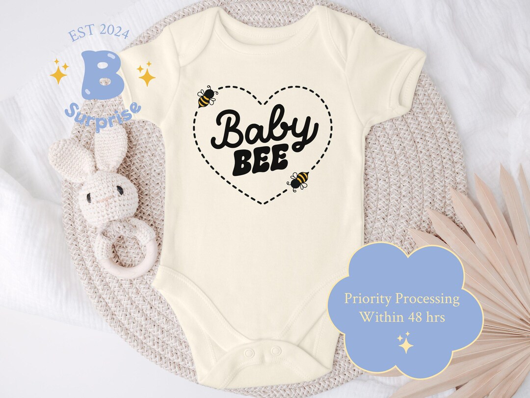 Baby Bee Onesie® | Cute Bee Baby Bodysuit | Natural Color Infant ...