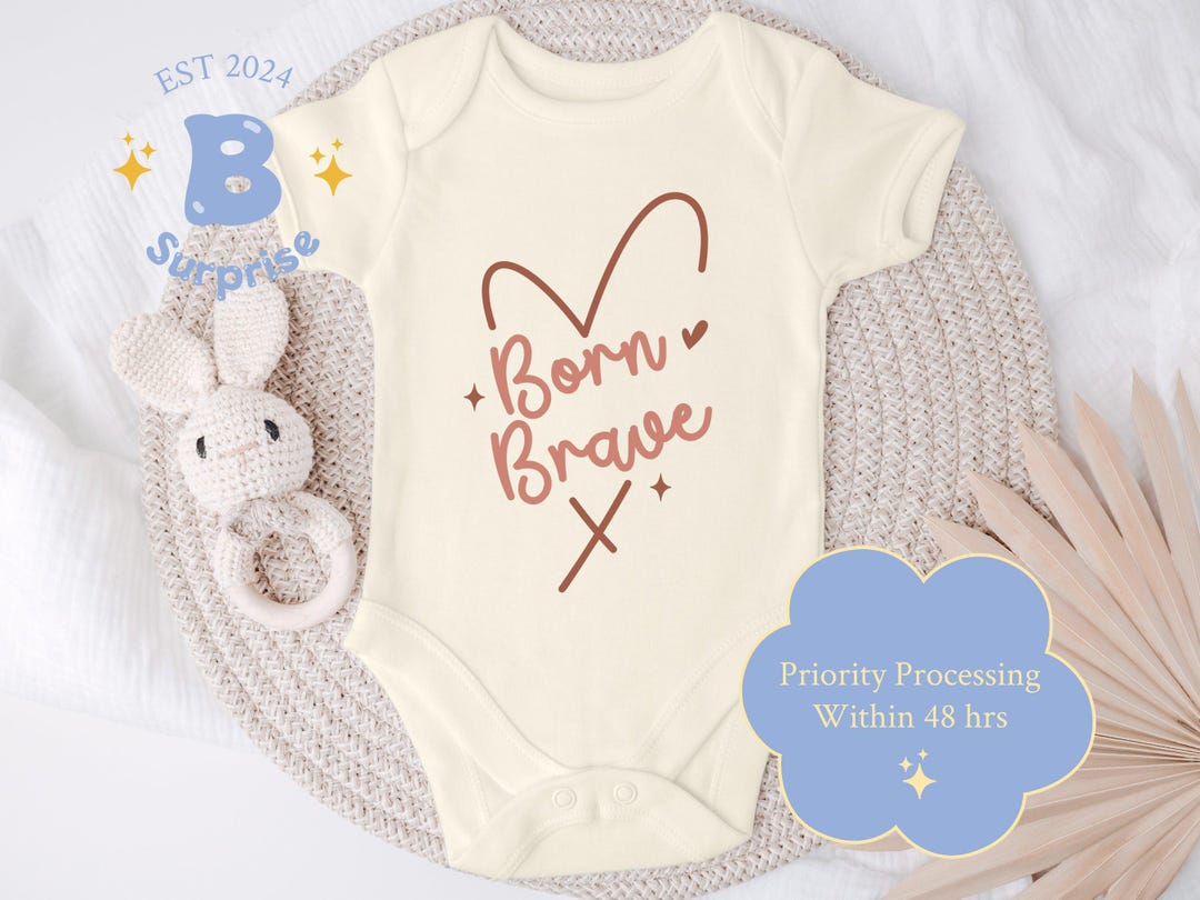 Born Brave Heart Awareness Natural Cotton Onesie® - Etsy
