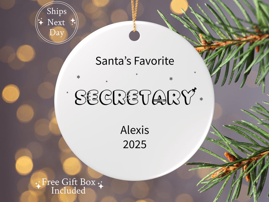 White Ceramic Secretary Ornament Personalized With Name 2025 - Etsy