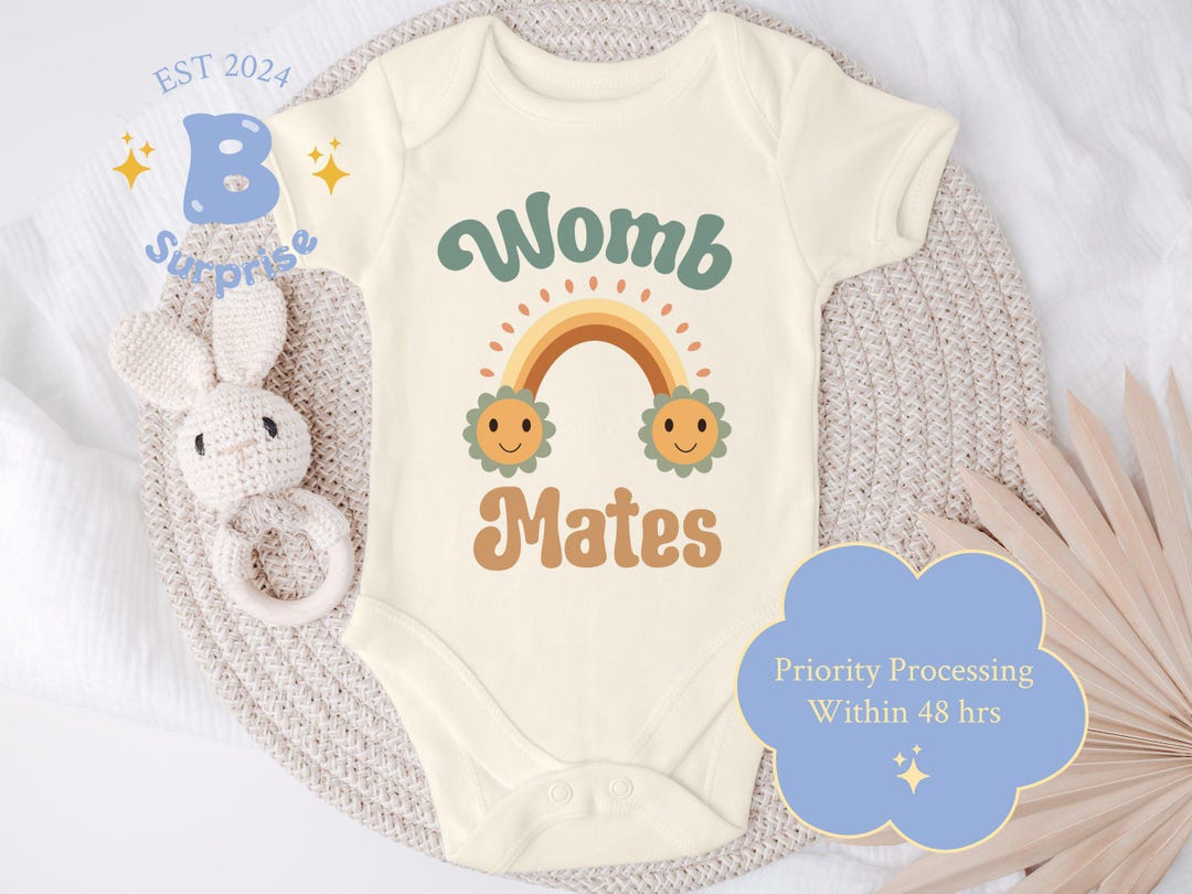Twin Baby Onesie® Set Womb Mates Twin Onesies® Best Friends Twin ...