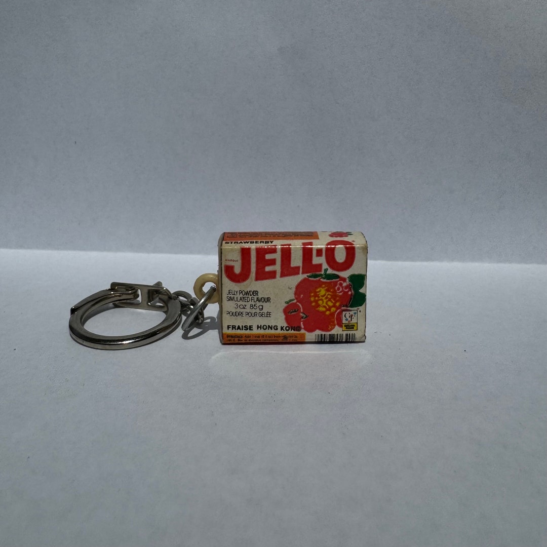 Vintage Miniature Box of Strawberry Jello Keychain - Etsy