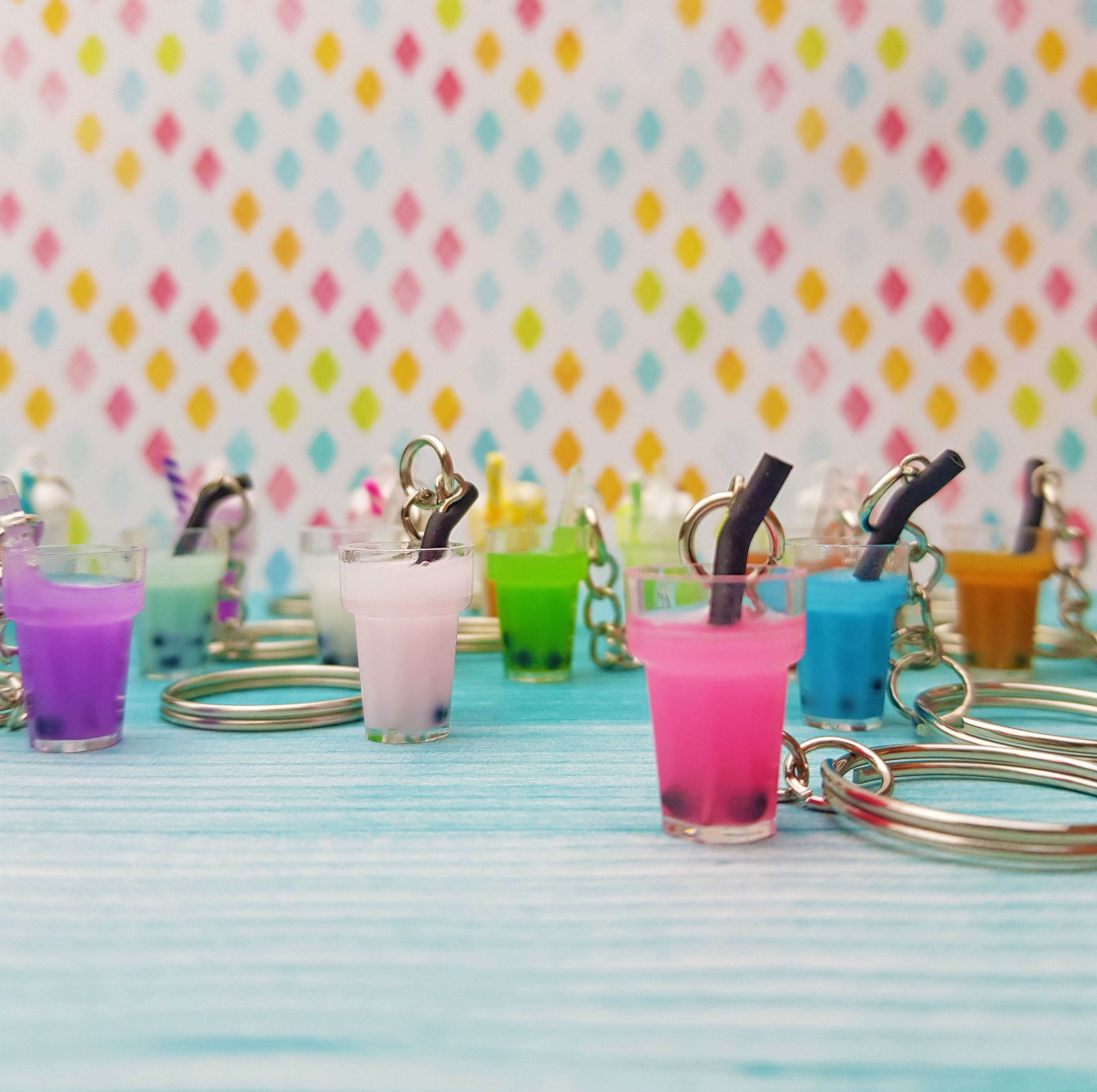 Mini Bubble Tea Key Chains | Milkshake Drink Key Rings | Boba Tea Lover ...