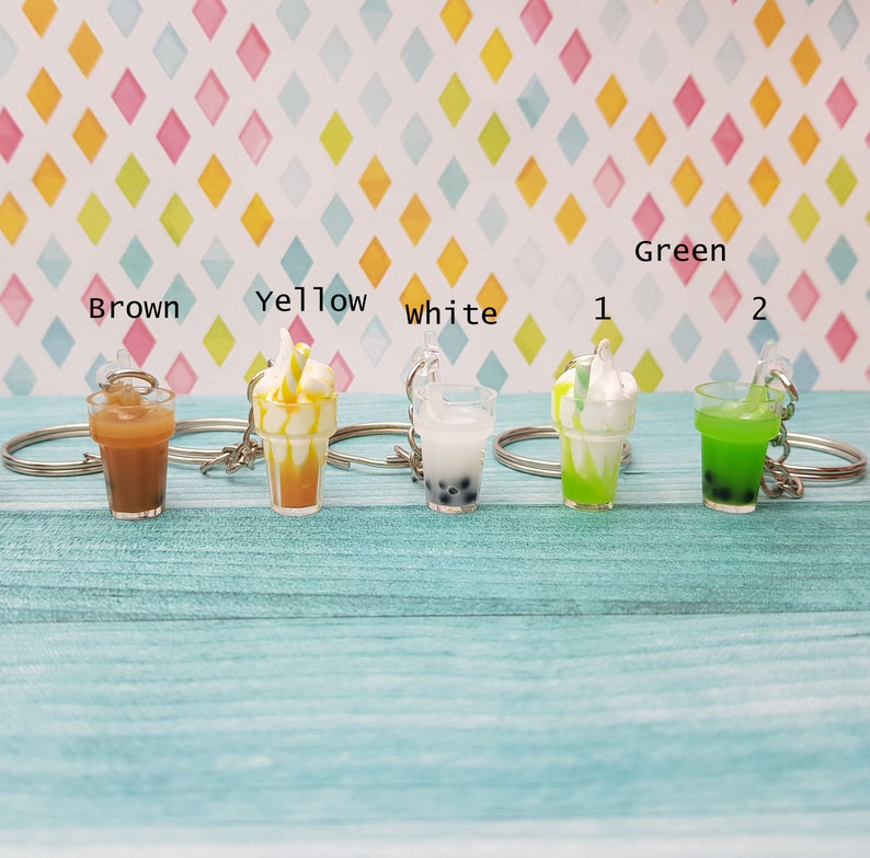 Mini Bubble Tea Key Chains | Milkshake Drink Key Rings | Boba Tea Lover ...