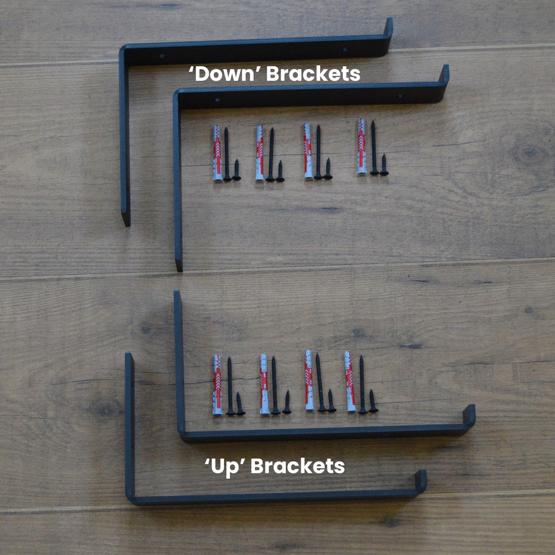 Scaffold Board Shelf Brackets Matt Black Industrial Rustic Shelves ...