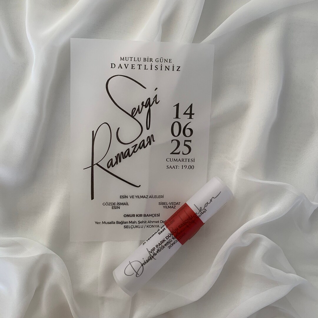 Custom Transparent Wedding Invitation, Elegant Paper Invitations ...