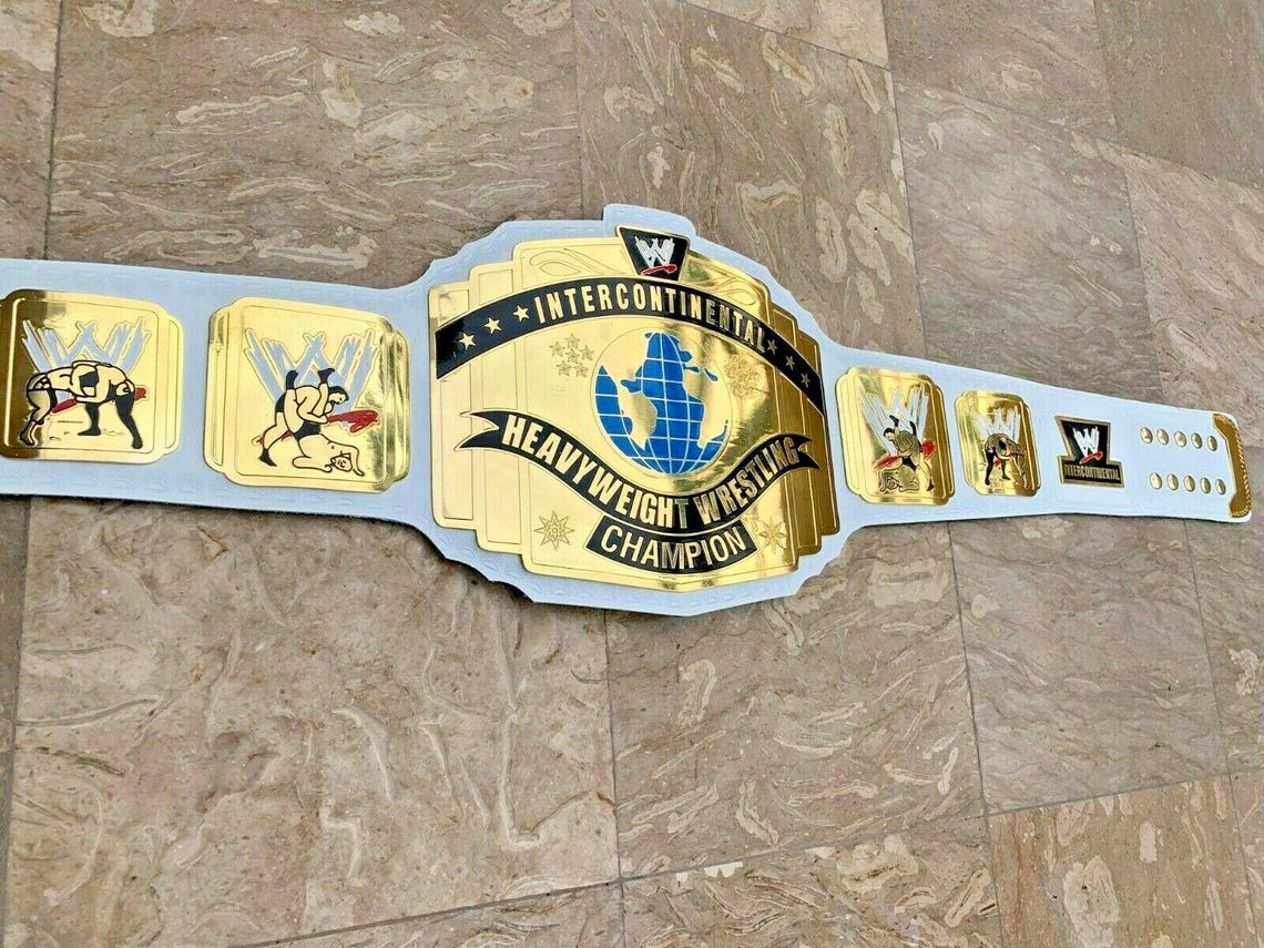 IC White Strap Logo Championship Belt Replica Title Best Gift for Lover ...