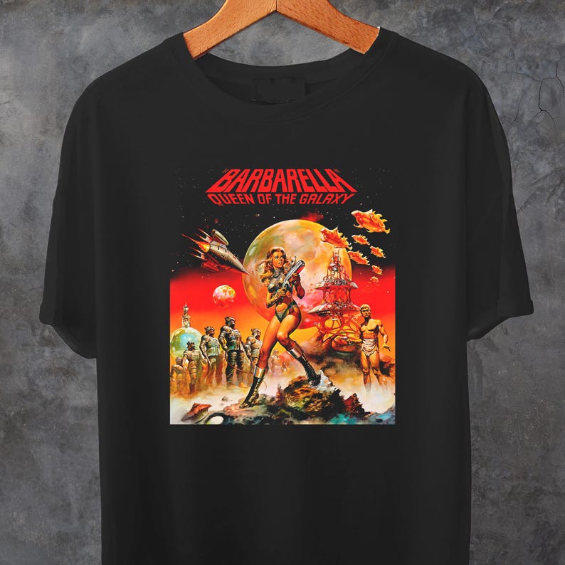 Vintage Barbarella Movie Poster T-shirt, Jane Fonda, Old Film Tee ...
