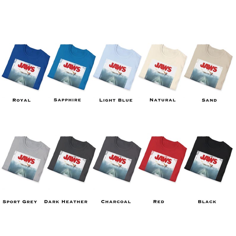 Jaws Movie T-shirt, Vintage Cinema Fashion, Retro Tee, Cinema Gifts ...