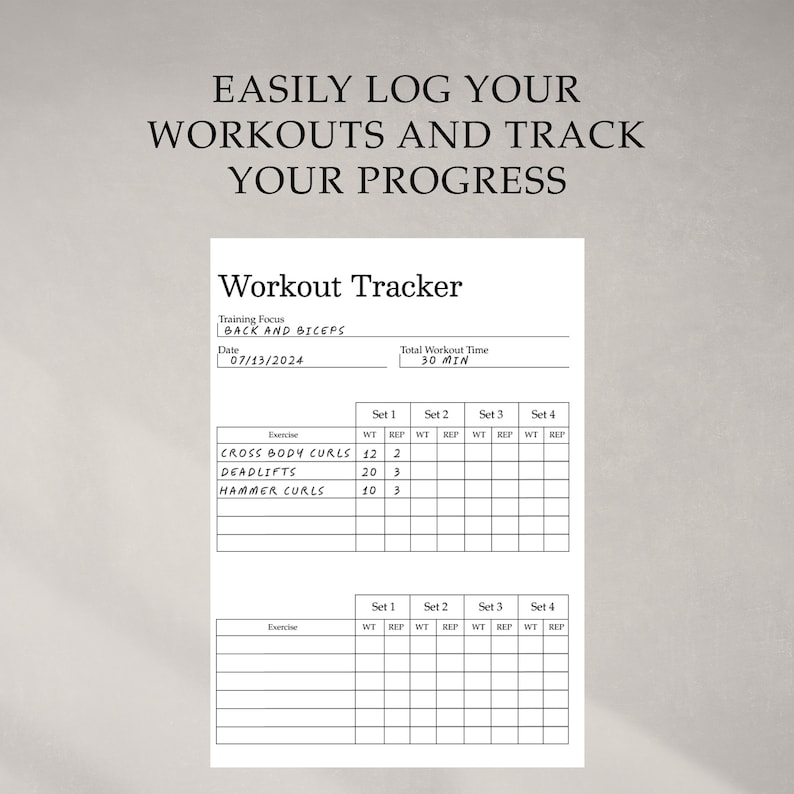 Workout Tracker: Exercise Log for Goals Gym Planner for Health ...