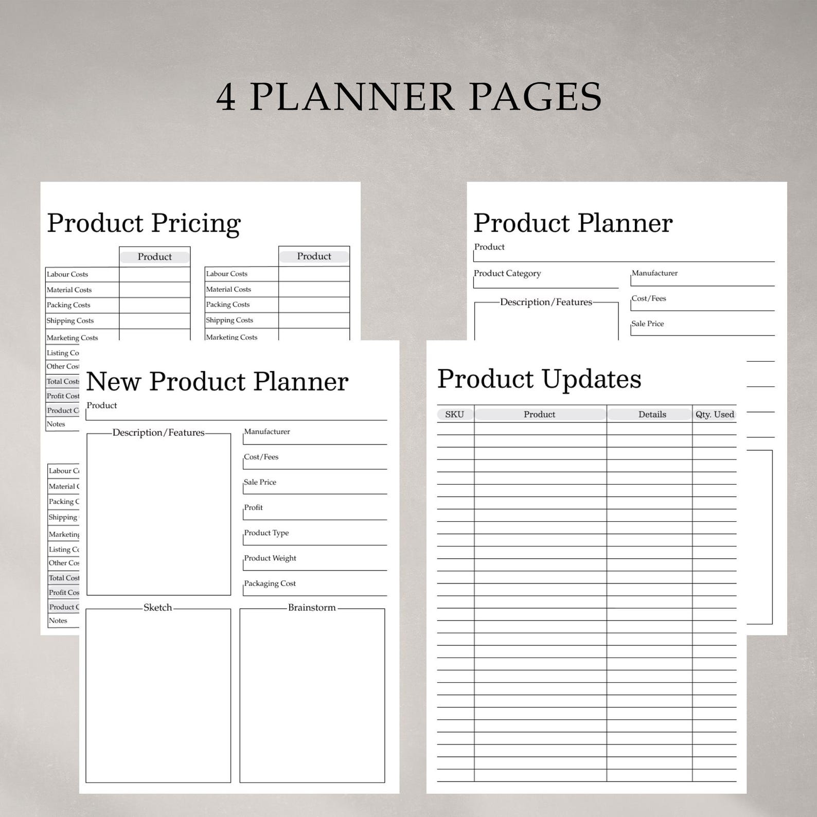 Printable Product Planner Pages | Digital Business Planner | Product ...