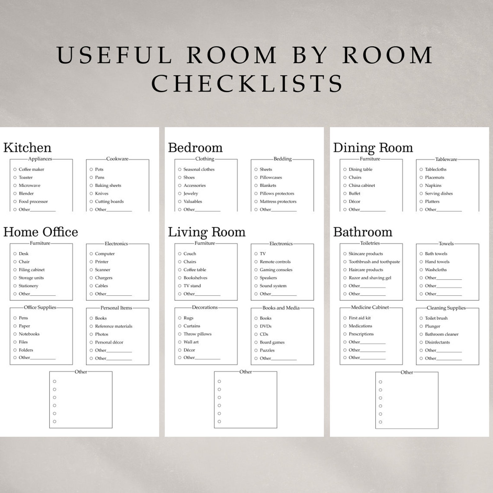 Ultimate Moving Checklist: Room-by-room Guide (printable PDF) - Etsy