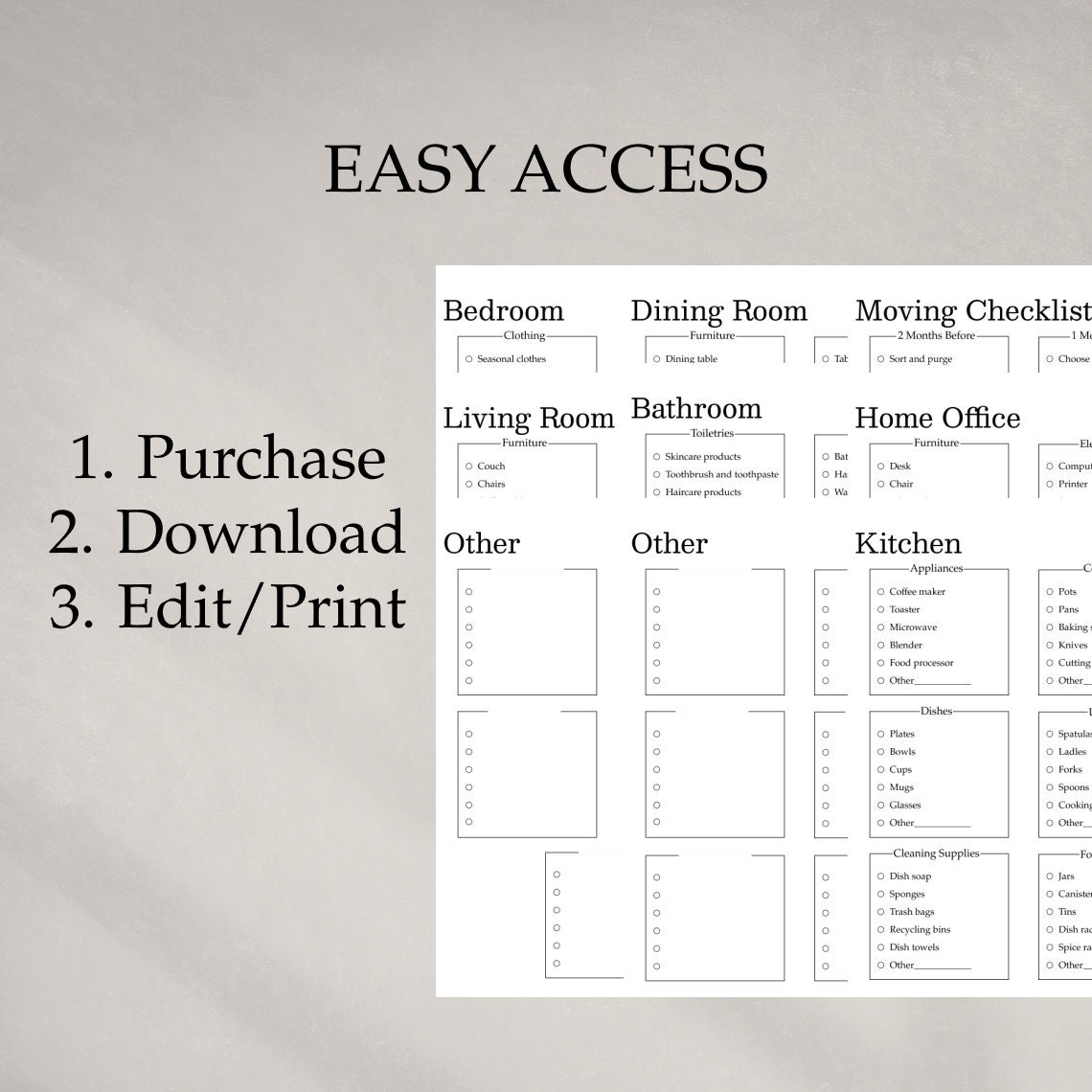 Ultimate Moving Checklist: Room-by-room Guide (printable PDF) - Etsy