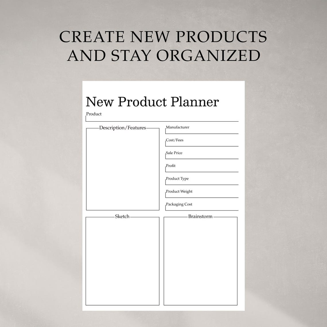 Printable Product Planner Pages Digital Business Planner Product Price ...