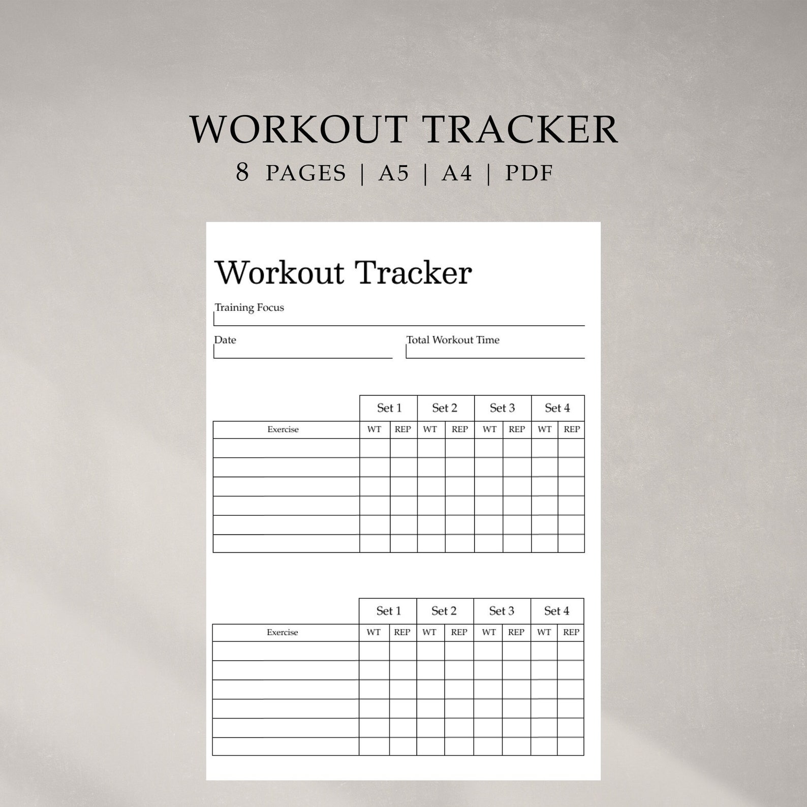 Workout Tracker: Exercise Log for Goals Gym Planner for Health ...