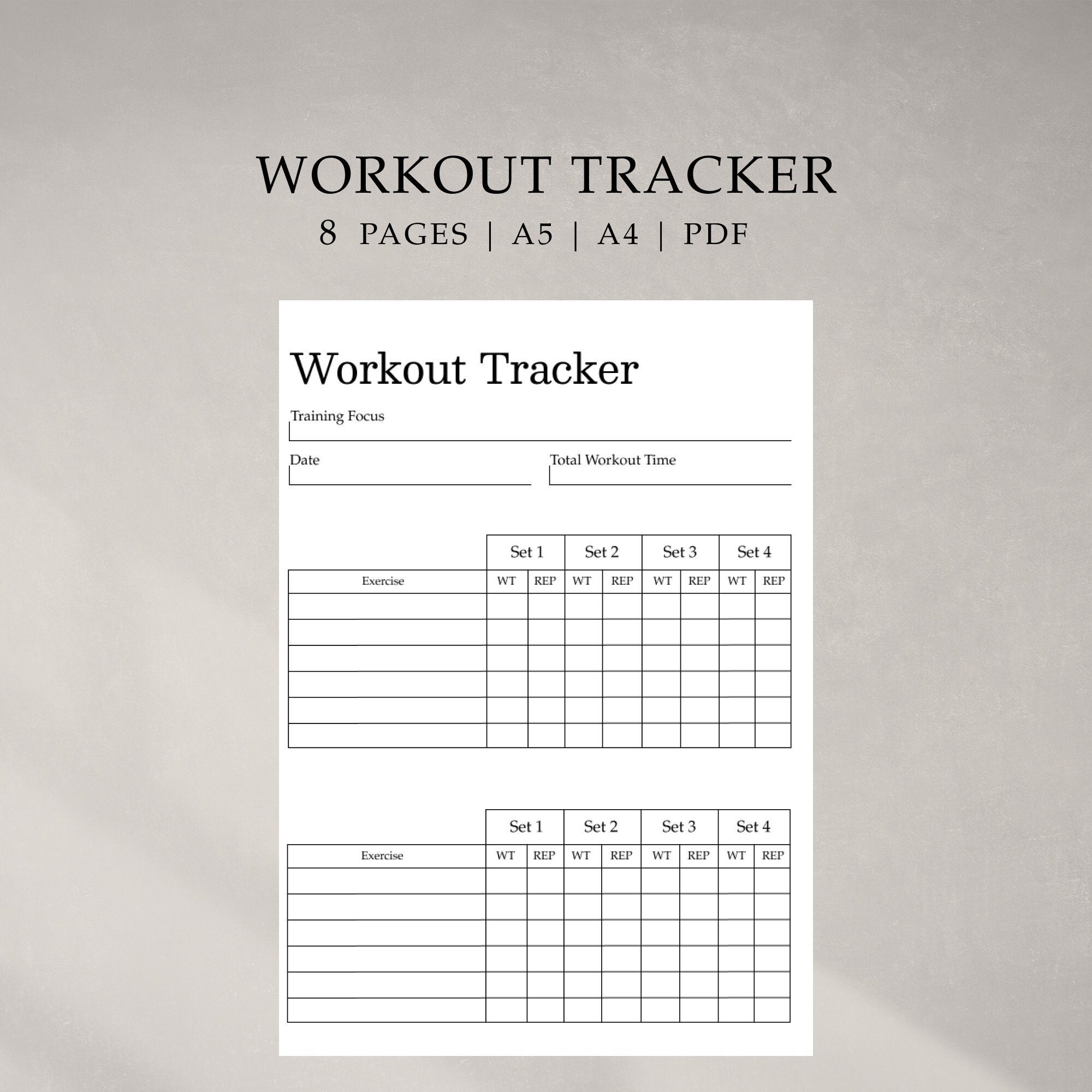 Workout Tracker: Exercise Log for Goals Gym Planner for Health ...