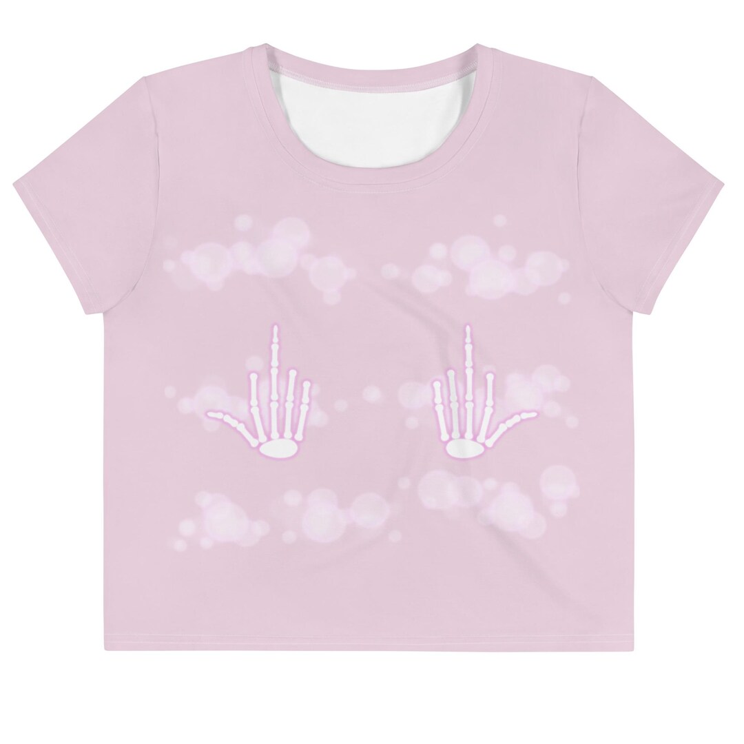 Pastel Goth Crop Top Bone off | Gothic Emo Alternative Grunge Punk - Etsy