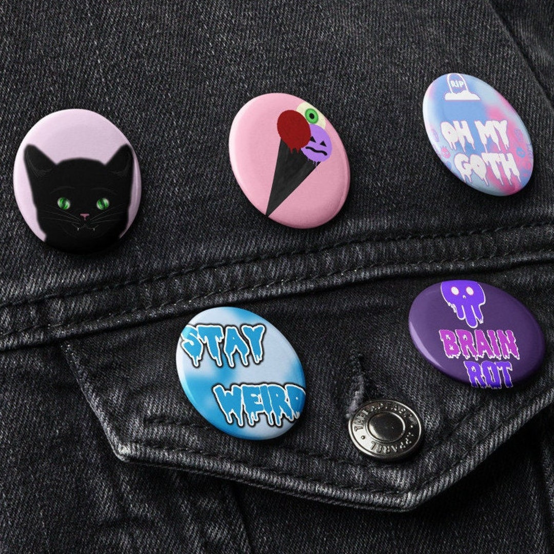 Pastel Goth Buttons Set of Five Gothic Emo Alternative Grunge Punk - Etsy
