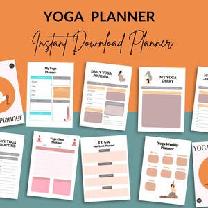Yoga Journal Yoga Poses Planner Printable Yoga Tracker Wellness Planner ...