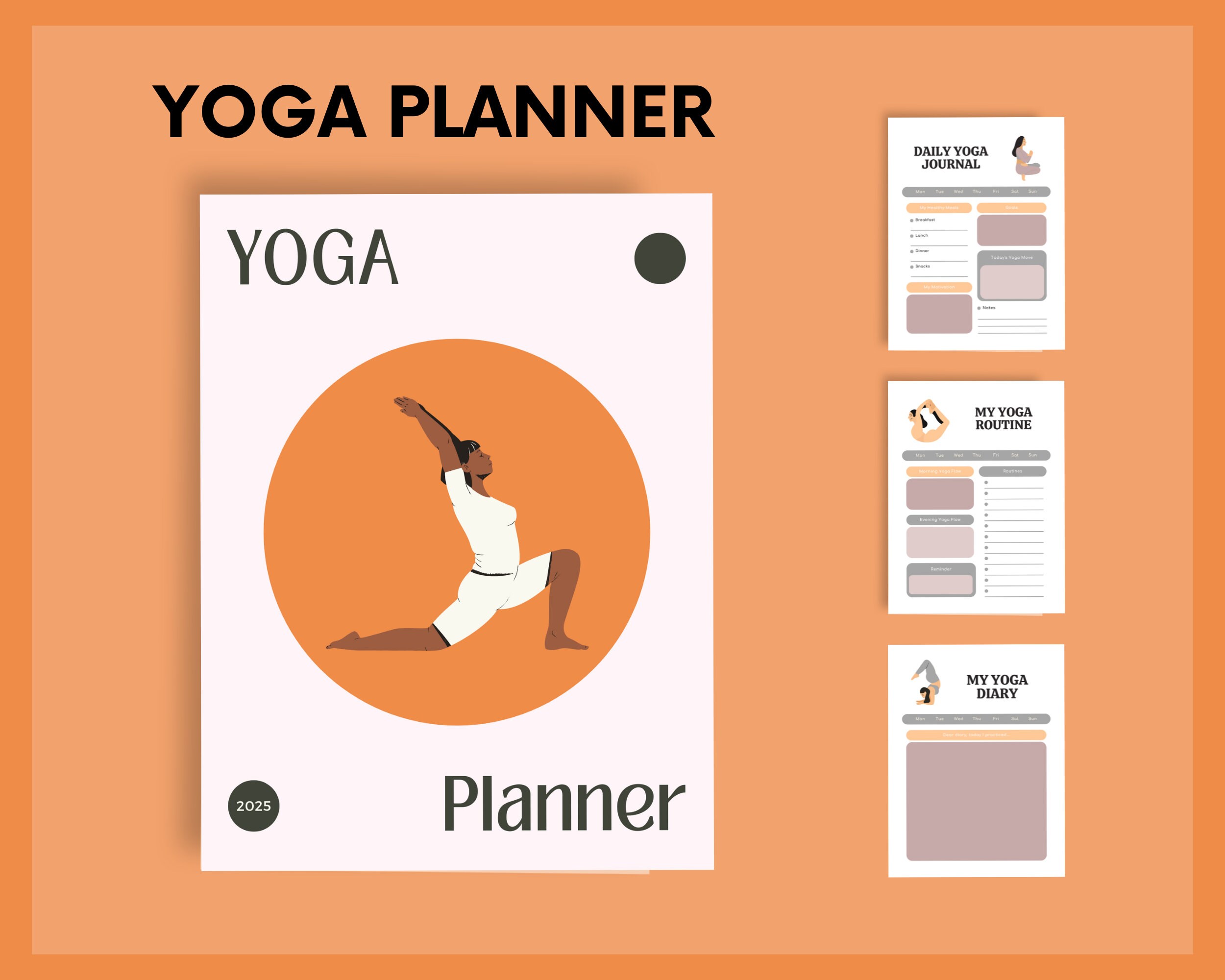 Yoga Journal Yoga Poses Planner Printable Yoga Tracker Wellness Planner ...